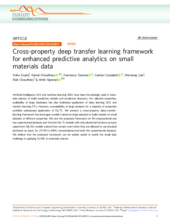 (PDF) Cross-property deep transfer learning framework for enhanced predictive analytics on small ...