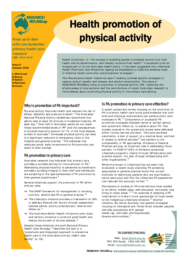 Health Promotion & Physical Activity