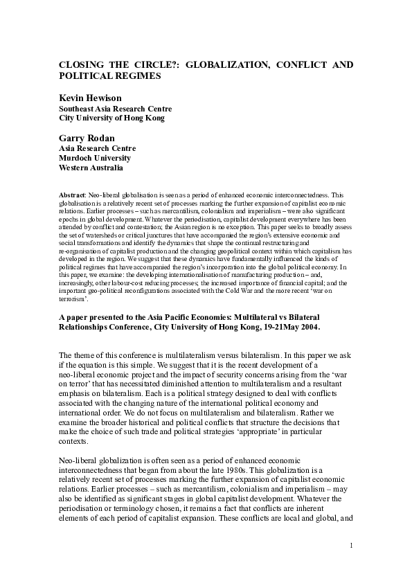 (PDF) Closing the circle? | Garry Rodan - Academia.edu