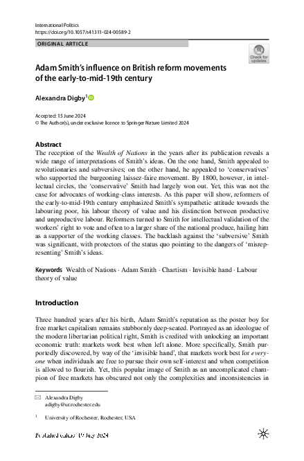 (PDF) Adam Smith's influence on British reform movements of the early ...