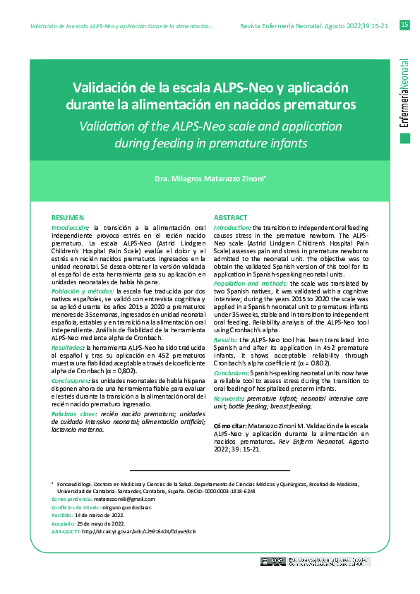 (PDF) Validación de la escala ALPS-Neo y aplicación durante la ...