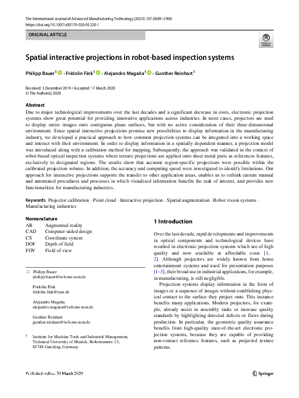 (PDF) Spatial interactive projections in robot-based inspection systems