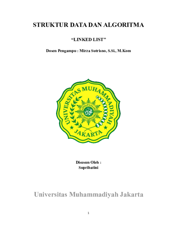(PDF) Linked List-Struktur Data Algoritma