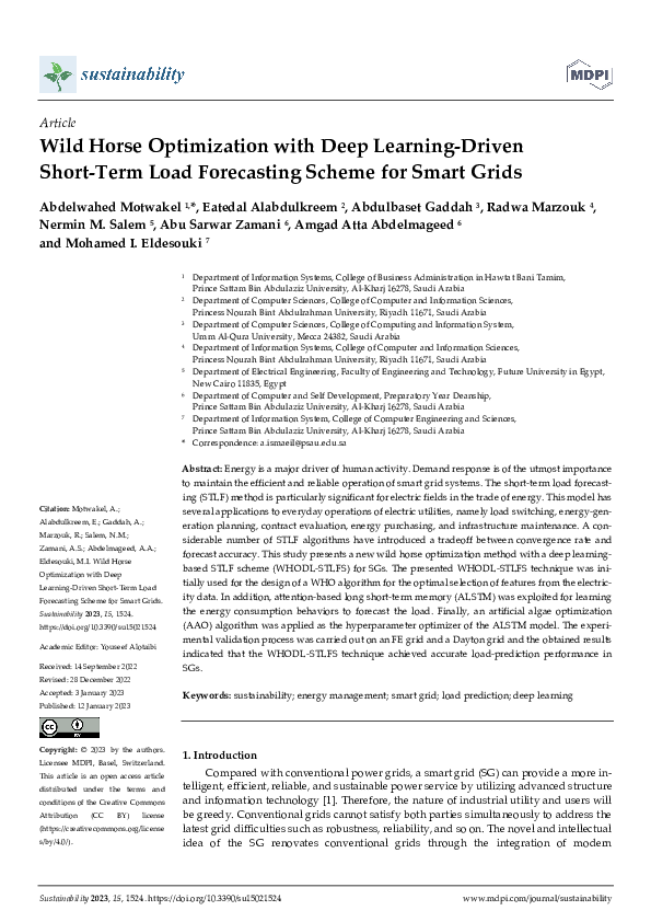 (PDF) Wild Horse Optimization with Deep Learning-Driven Short-Term Load Forecasting Scheme for ...
