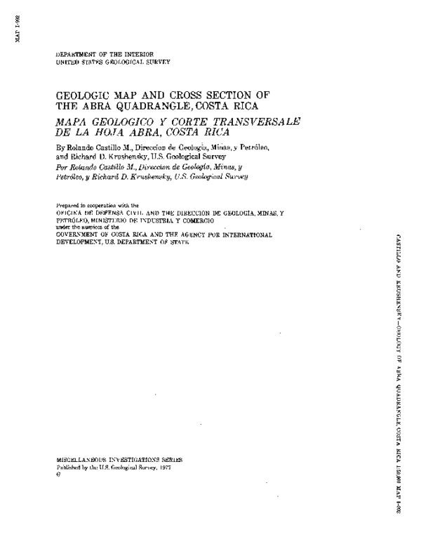 (PDF) Geologic map and cross section of the Abra Quadrangle, Costa Rica