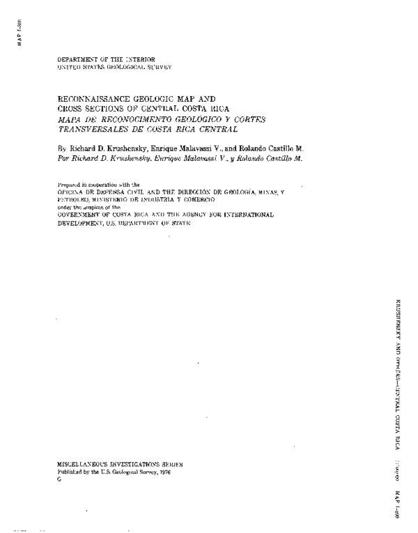(PDF) Reconnaissance geologic map and cross sections of central Costa Rica