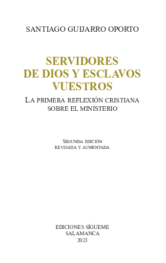 (PDF) Servidores de Dios y esclavos vuestros La primera reflexión ...