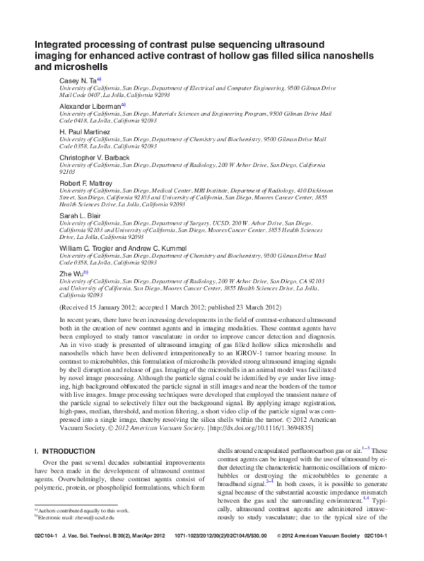 (PDF) Integrated processing of contrast pulse sequencing ultrasound ...