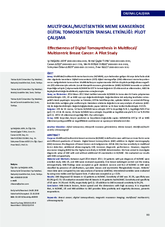 (PDF) Effectiveness of Digital Tomosynthesis in Multifocal/Multicentric ...