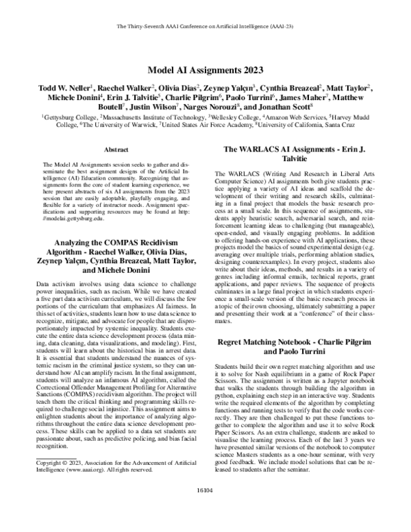 (PDF) Model AI Assignments 2023