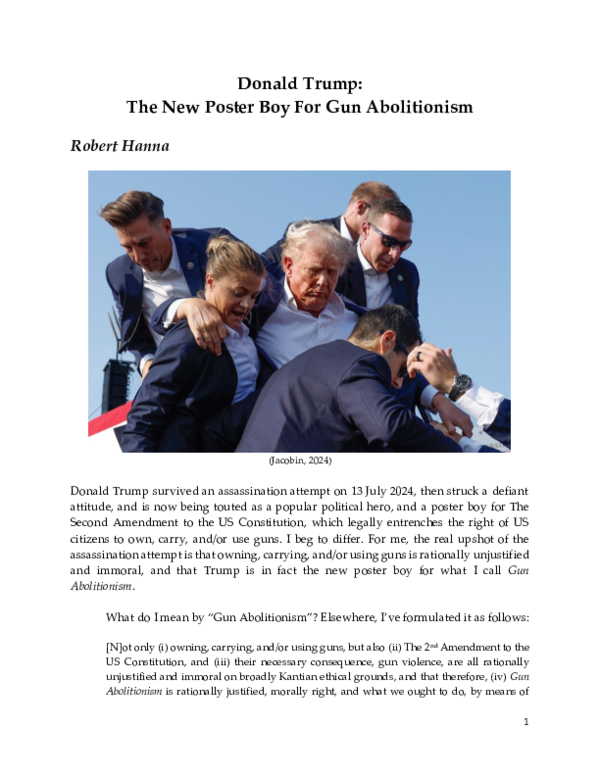 (PDF) Donald Trump: The New Poster Boy For Gun Abolitionism (July 2024 ...