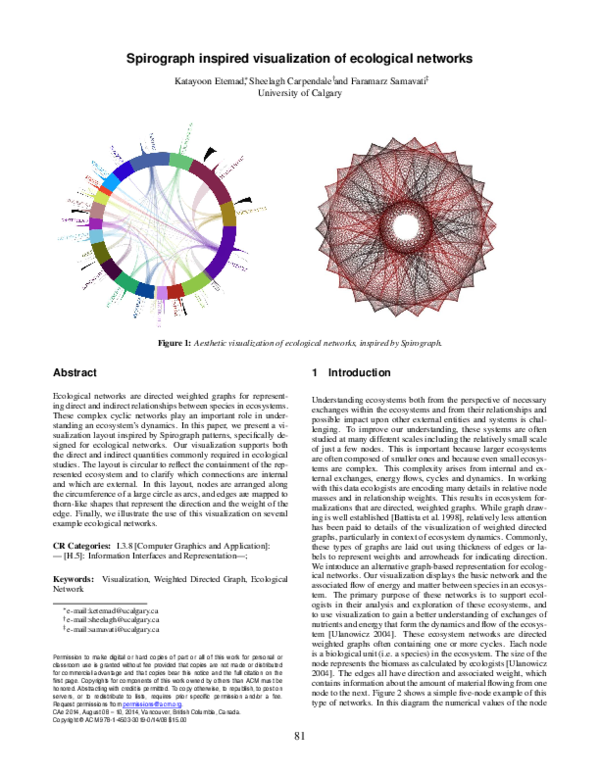(PDF) Spirograph inspired visualization of ecological networks