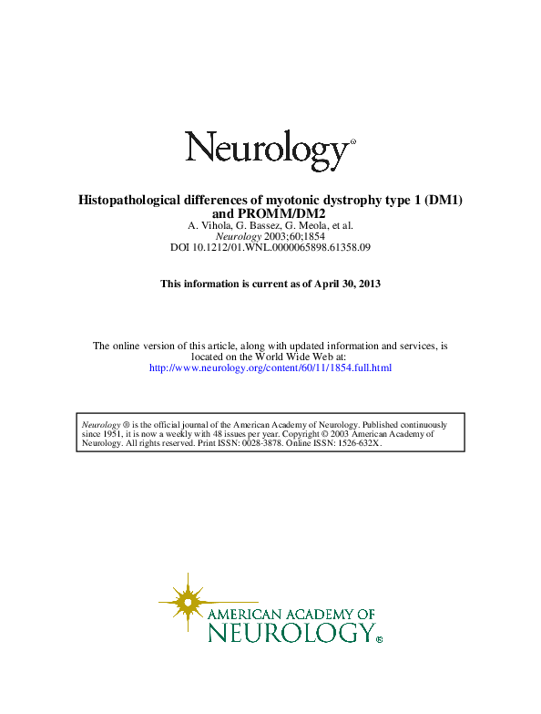 (PDF) Histopathological differences of myotonic dystrophy type 1 (DM1 ...