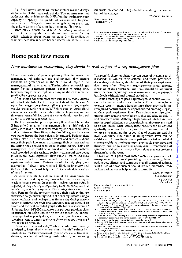 (PDF) Home peak flow meters