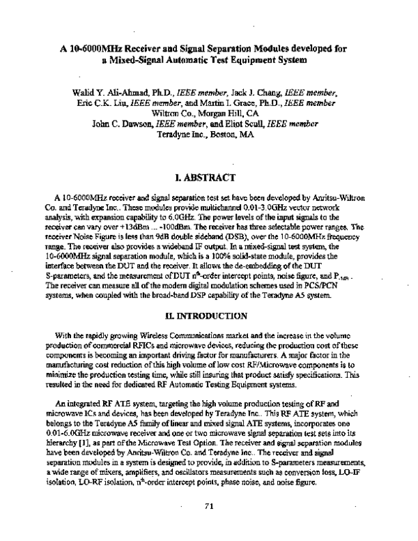 (PDF) A 10-6000MHz Receiver and Signal Separation Modules developed for ...