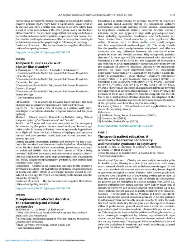 (PDF) Misophonia and affective disorders: The relationship and clinical ...