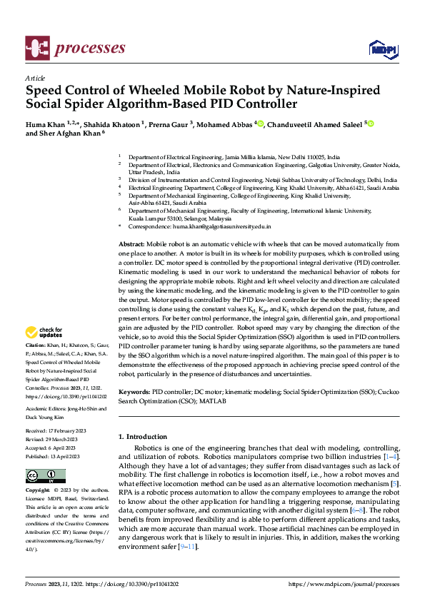 (PDF) Speed Control of Wheeled Mobile Robot by Nature-Inspired Social ...