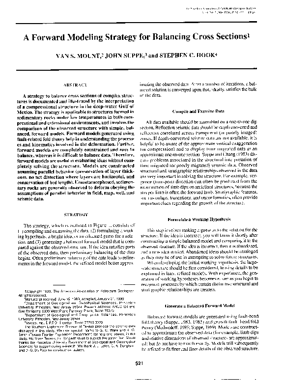 (PDF) A Forward Modeling Strategy for Balancing Cross Sections (1)