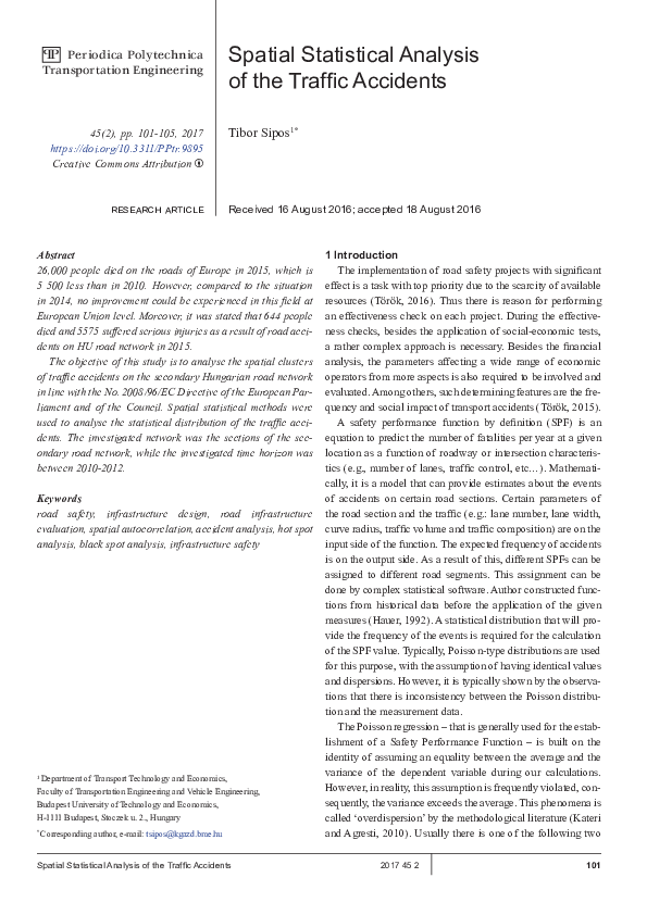(PDF) Spatial Statistical Analysis of Traffic Accidents Using GIS and Python for Optimum ...