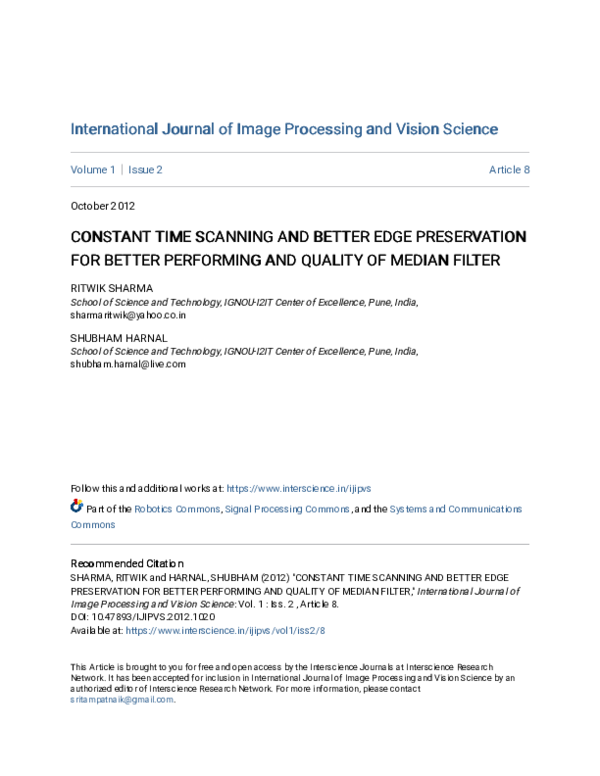 (PDF) Constant Time Scanning and Better Edge Preservation for Better ...