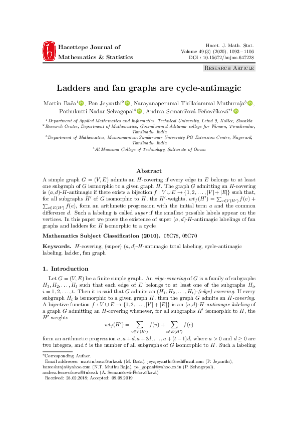 (PDF) Ladders and fan graphs are cycle-antimagic