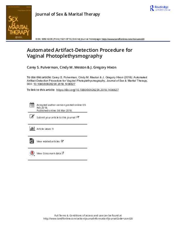 Pdf Automated Artifact Detection Procedure For Vaginal