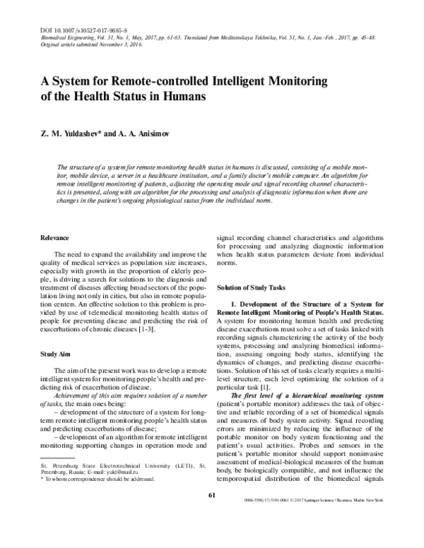 (PDF) A System for Remote-controlled Intelligent Monitoring of the ...