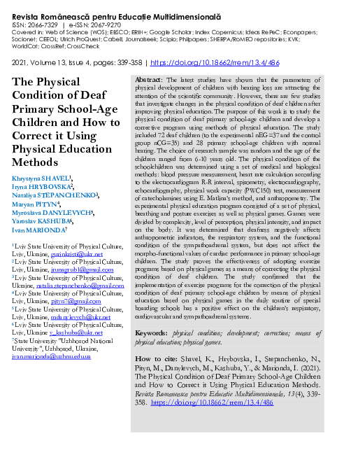 (PDF) The Physical Condition of Deaf Primary School-Age Children and ...