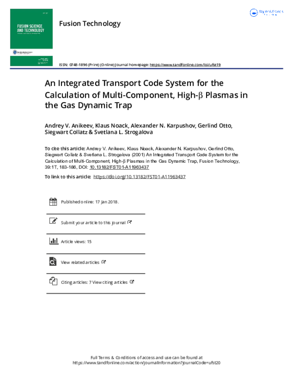 (PDF) An Integrated Transport Code System for the Calculation of Multi ...