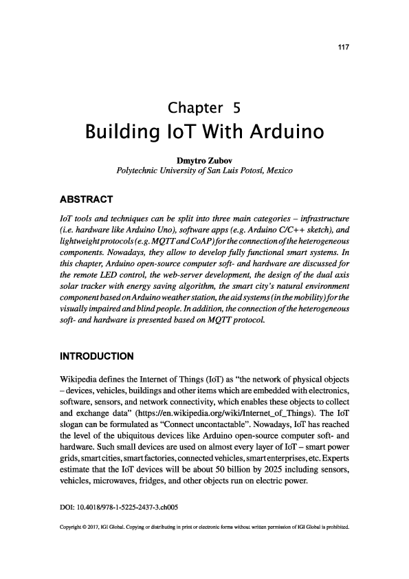 (PDF) Building IoT with Arduino