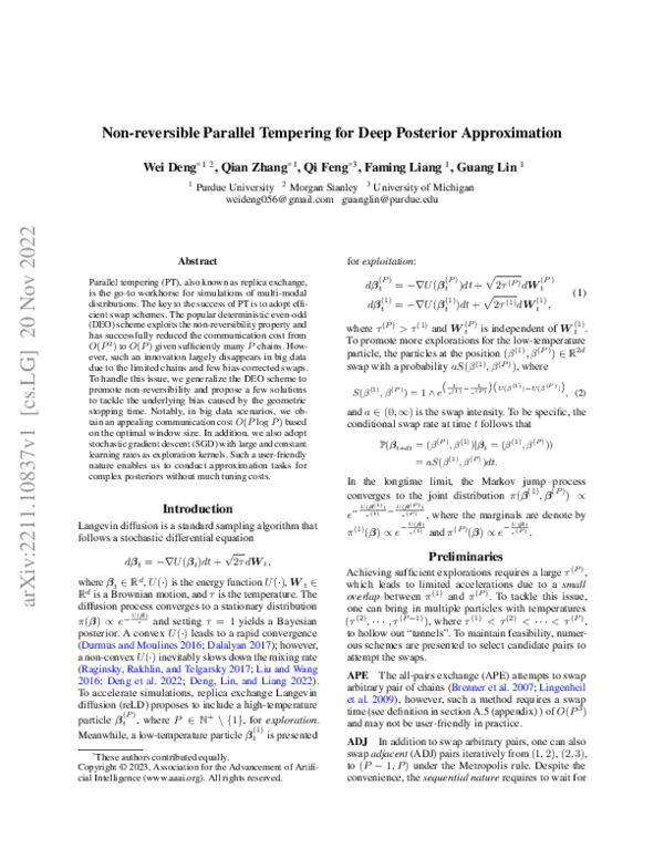(PDF) Non-reversible Parallel Tempering for Deep Posterior Approximation