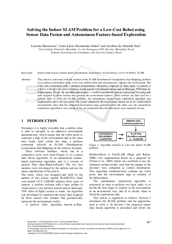 (PDF) Solving the Indoor SLAM Problem for a Low-Cost Robot using Sensor ...