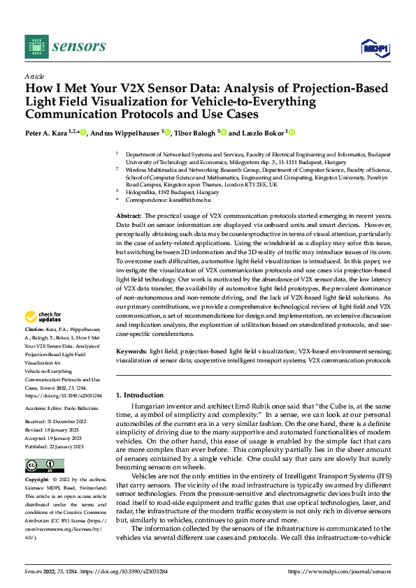 (PDF) How I Met Your V2X Sensor Data: Analysis of Projection-Based ...