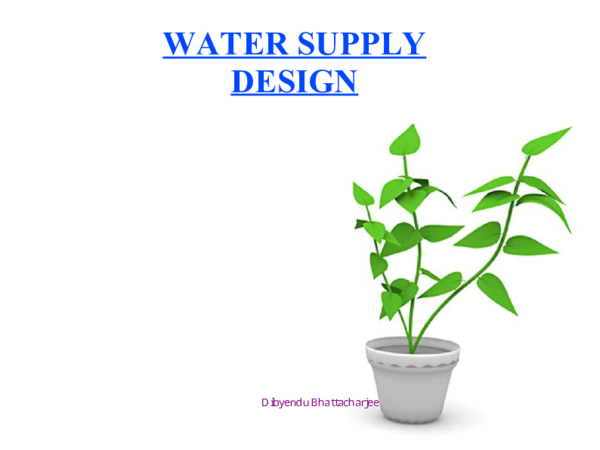 (PDF) WATER SUPPLY DESIGN PRESENTATION