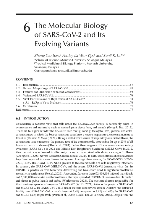 (PDF) The Molecular Biology of SARS-CoV-2 and Its Evolving Variants