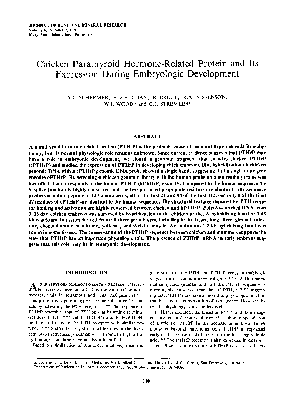 (PDF) Chicken parathyroid hormone-related protein and its expression ...