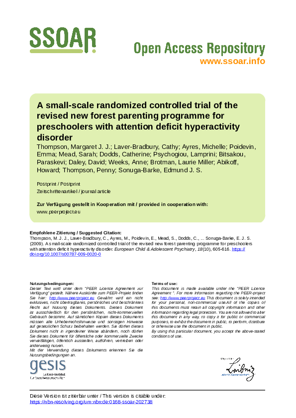 (PDF) www.ssoar.info A small-scale randomized controlled trial of the revised new forest ...