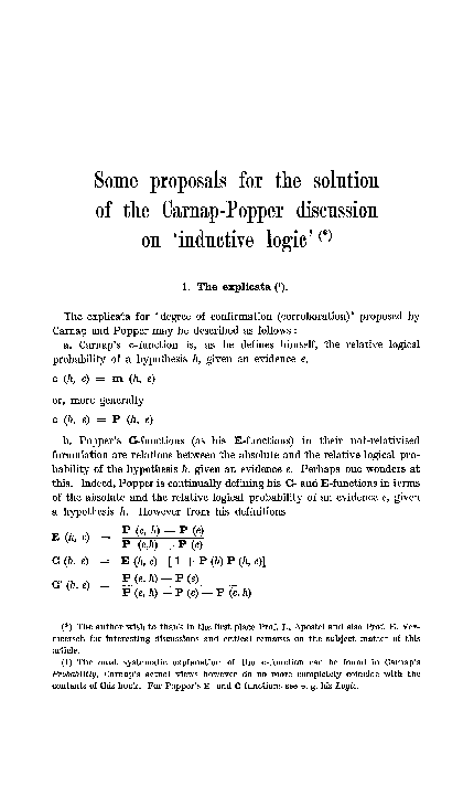 (PDF) Some proposals for the solution of the Carnap-Popper discussion ...