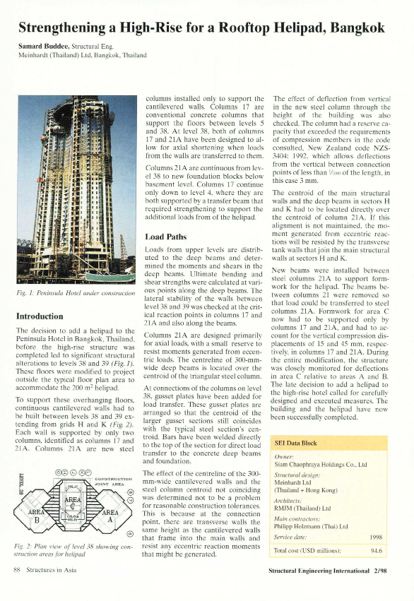 (PDF) Strengthening a High-Rise for a Rooftop Helipad, Bangkok