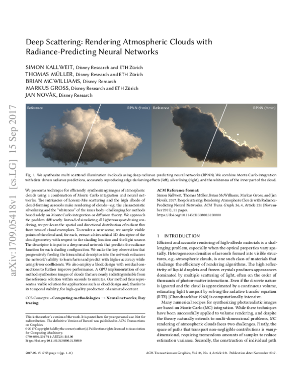 (PDF) Deep scattering: rendering atmospheric clouds with radiance ...