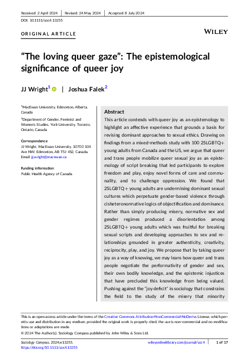 (PDF) “The Loving Queer Gaze”: The Epistemological Significance of ...