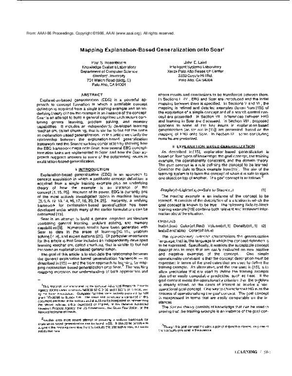 (PDF) Mapping explanation-based generalization onto soar
