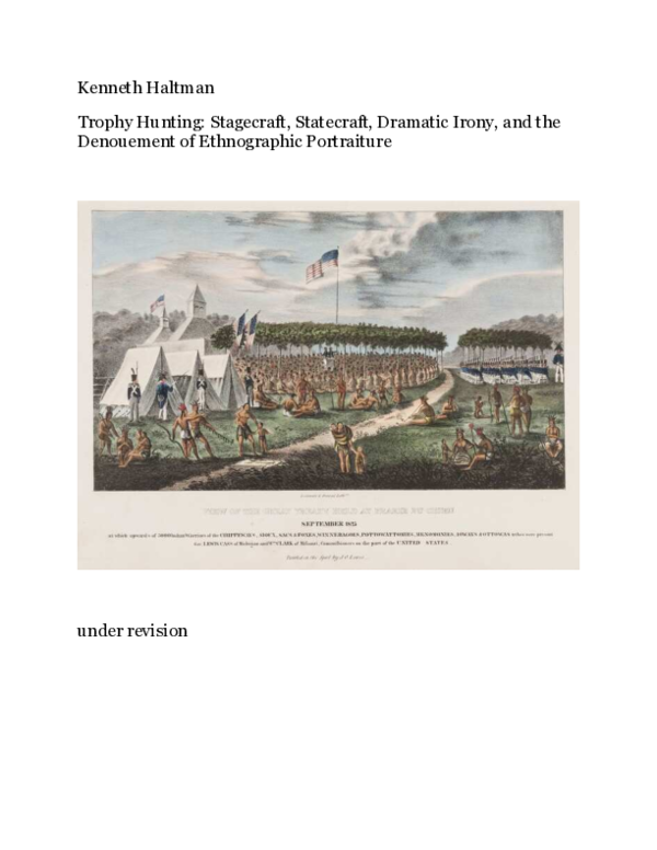 (PDF) "Trophy Hunting: Stagecraft, Statecraft, Dramatic Irony, and the Denouement of ...