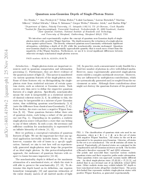 (PDF) Quantum non-Gaussian Depth of Single-Photon States