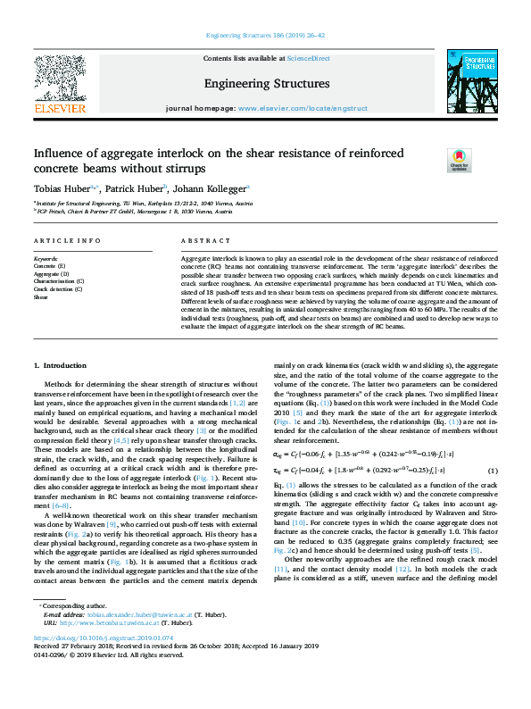 (PDF) Influence of aggregate interlock on the shear resistance of ...