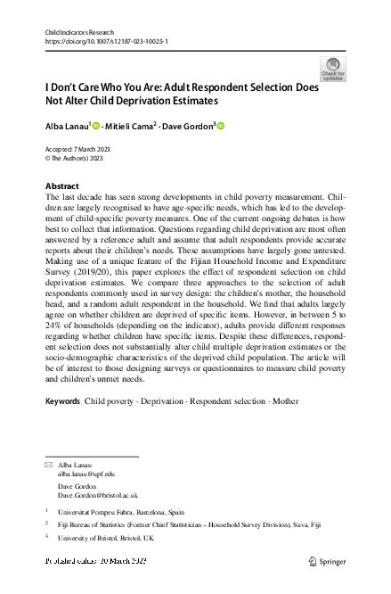 (PDF) I Don’t Care Who You Are: Adult Respondent Selection Does Not ...
