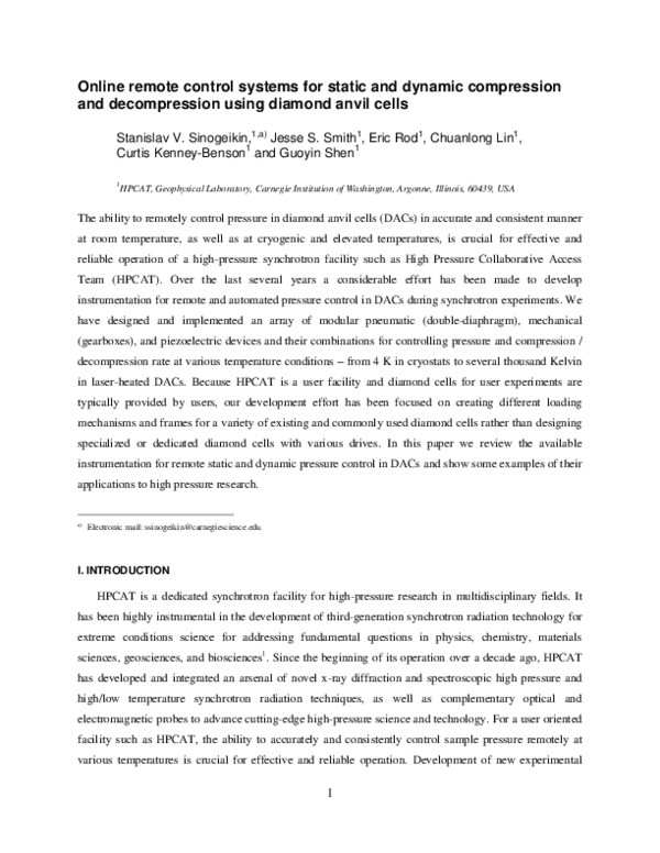 (PDF) Online remote control systems for static and dynamic compression ...