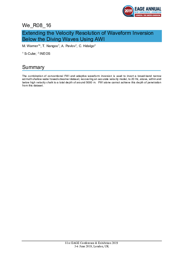 (PDF) Extending the Velocity Resolution of Waveform Inversion Below the ...