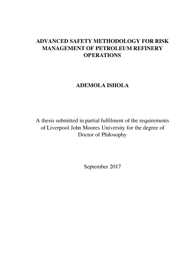 (PDF) Advanced safety methodology for risk management of petroleum ...