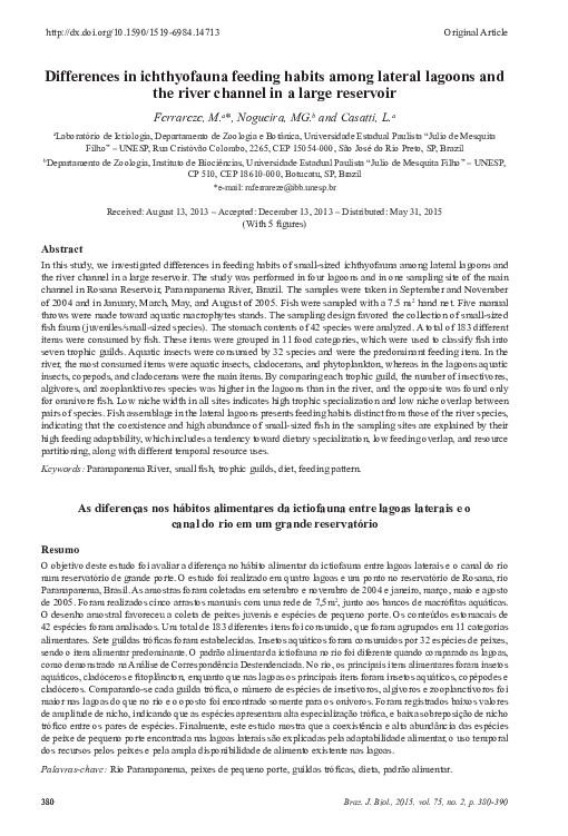 (PDF) Differences in ichthyofauna feeding habits among lateral lagoons ...